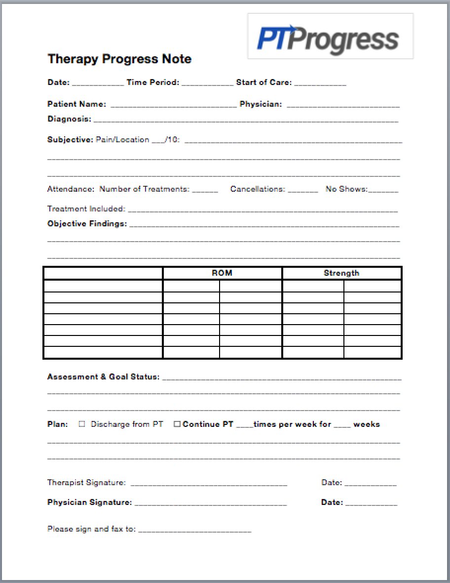 Progress Note Example Physical Therapy Marketing And Personal Finance