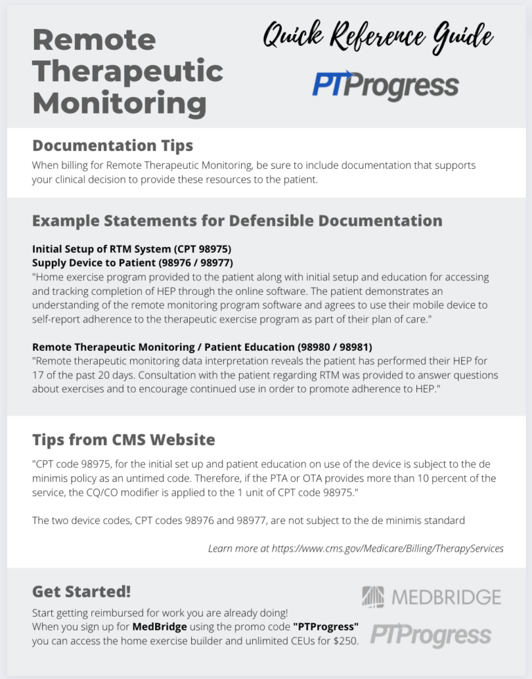 RTM Codes: How to Use Remote Therapeutic Monitoring for PT and OT
